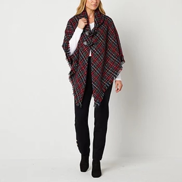 St. John's Bay | Sweaters | New St Johns Bay Plaid Toggle Wrap | Poshmark